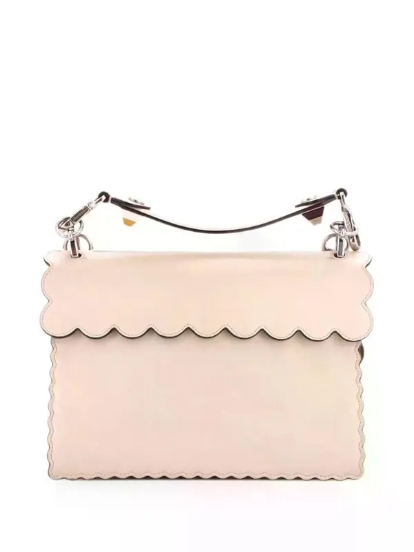 Fendi Kan I Bag Embroidered Studded Leather Medium Shoulder Bag