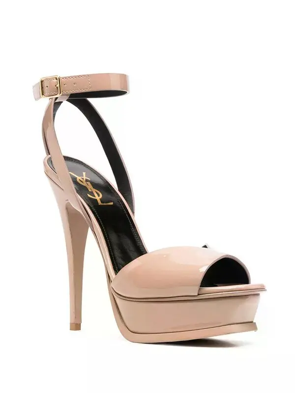 Saint Laurent Tribute Patent Leather Platform Sandals