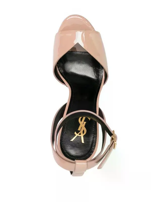 Saint Laurent Tribute Patent Leather Platform Sandals