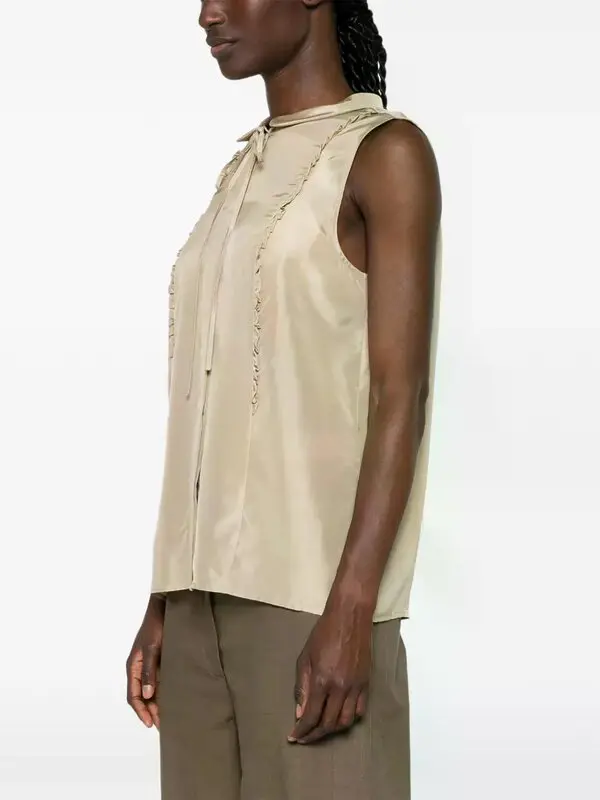 N°21 Sleeveless Ruffled Bow-fastening Top