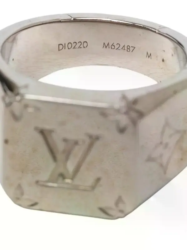 LOUIS VUITTON Brass Monogram Signet Ring