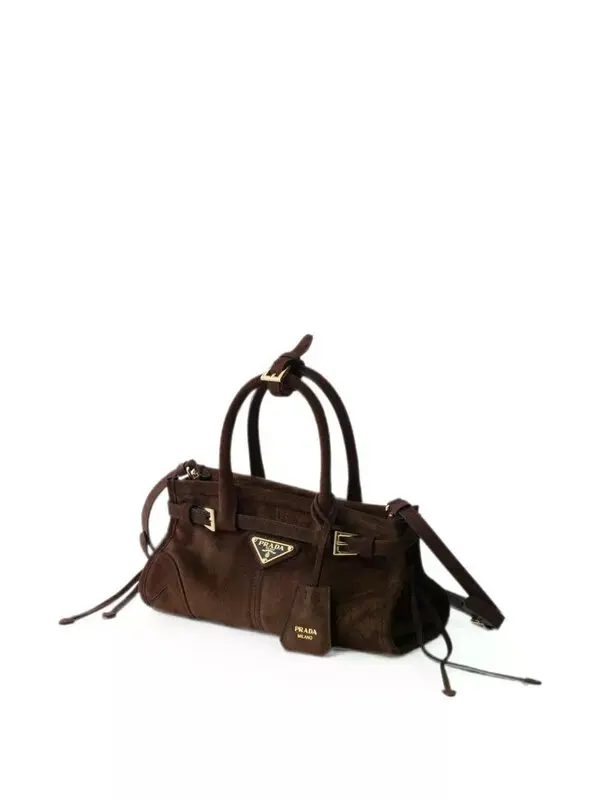 Prada Bonnie Suede Mini Handbag - Brown