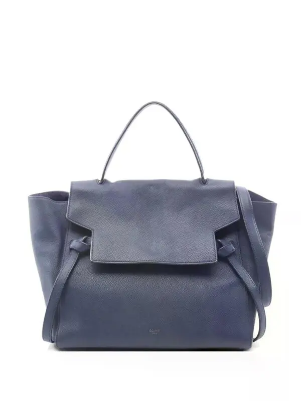 Celine 2000s Mini Belt Leather Tote Bag - Blue