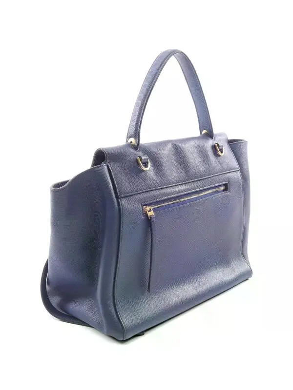Celine 2000s Mini Belt Leather Tote Bag - Blue
