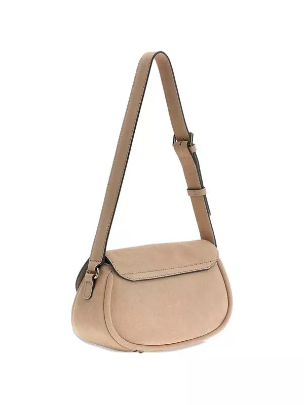 Guess Suede-texture Logo-plaque Shoulder Bag