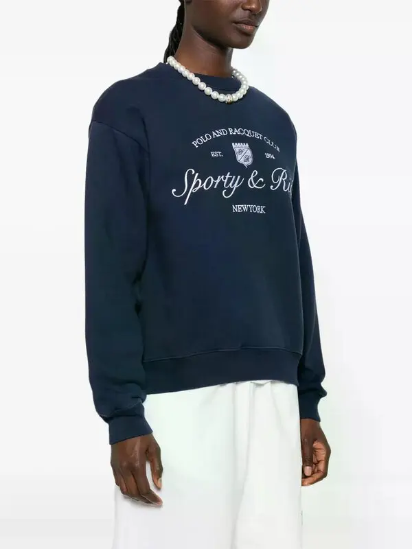 SPORTY & RICH Logo Embroidered Sweatshirt