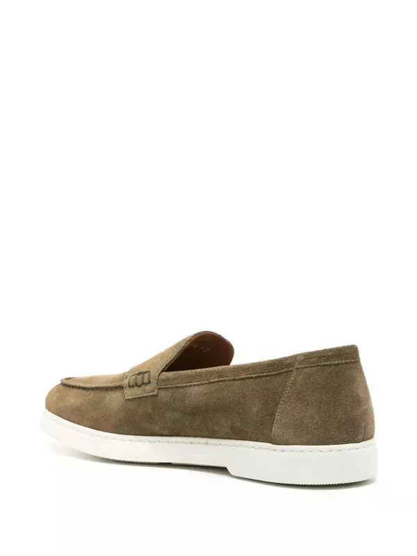 DOUCAL'S Suede Penny Slot Loafers - Green