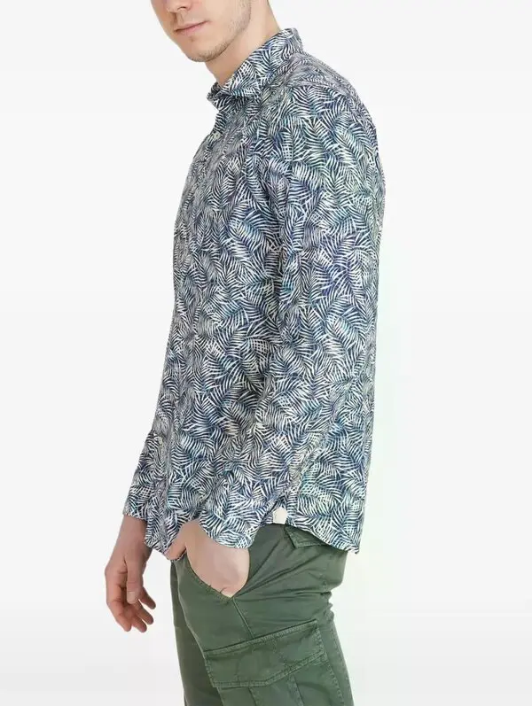 TINTORIA MATTEI 954 Palm-print Long-sleeve Shirt