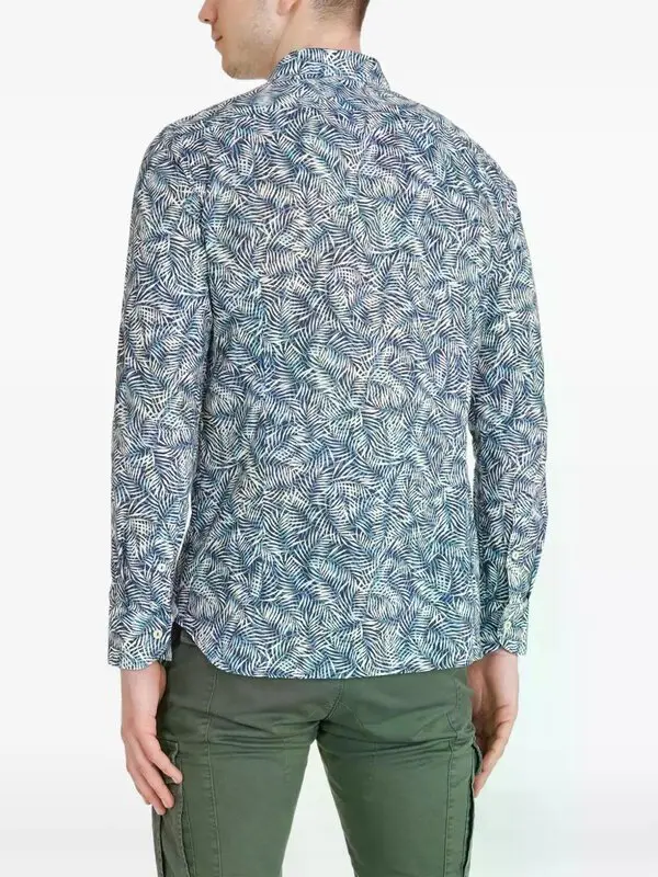 TINTORIA MATTEI 954 Palm-print Long-sleeve Shirt