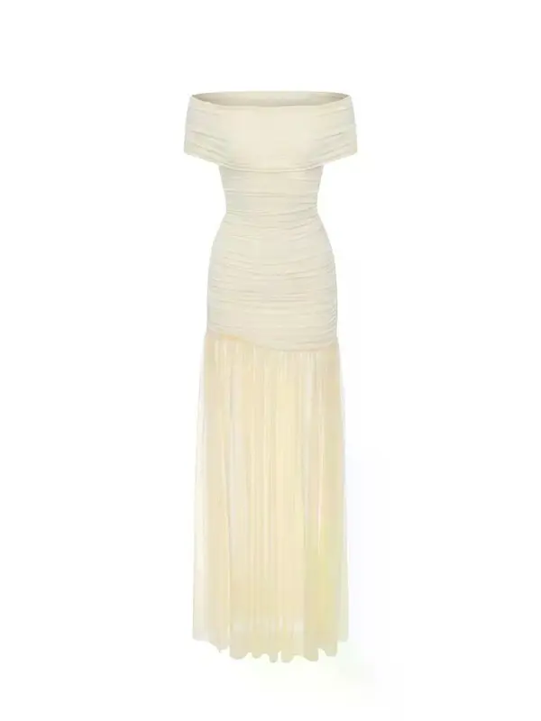 AXEL 113 Selina Off-shoulder Ruched Maxi Dress