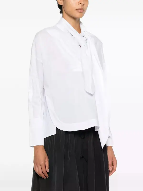 PSOPHIA Tie-neck Button-cuff Blouse