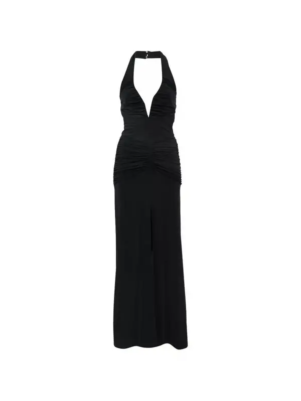 BABYLON V-neck Ruched Maxi Dress