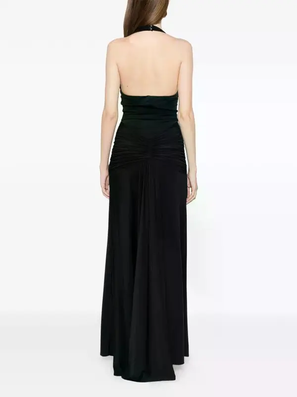 BABYLON V-neck Ruched Maxi Dress