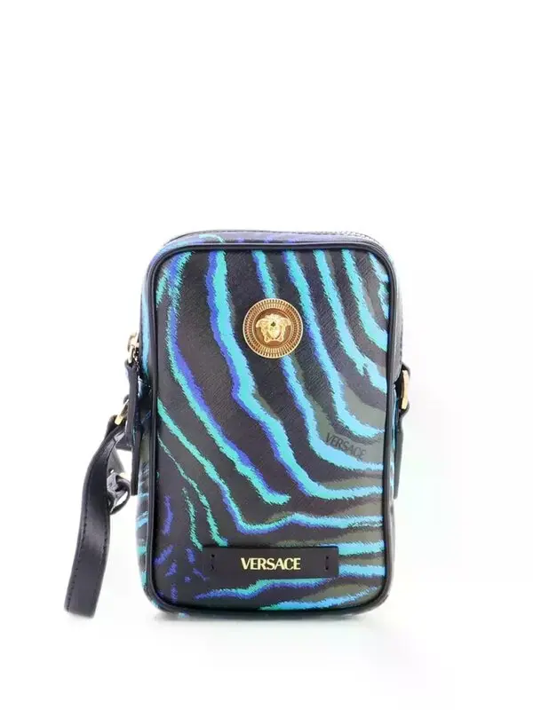 Versace Medusa Biggie Pouch Printed Leather Micro Crossbody Bag