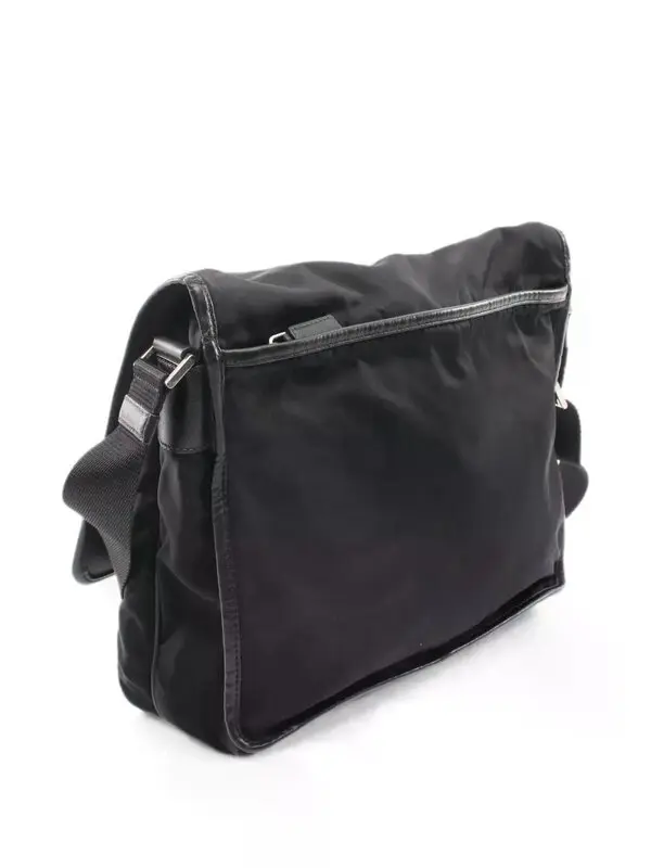 Prada Saffiano Leather Messenger Bag - Black