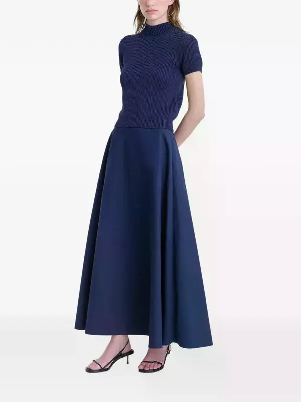 FFORME Ribbed-knit Short-sleeve High Neck Top