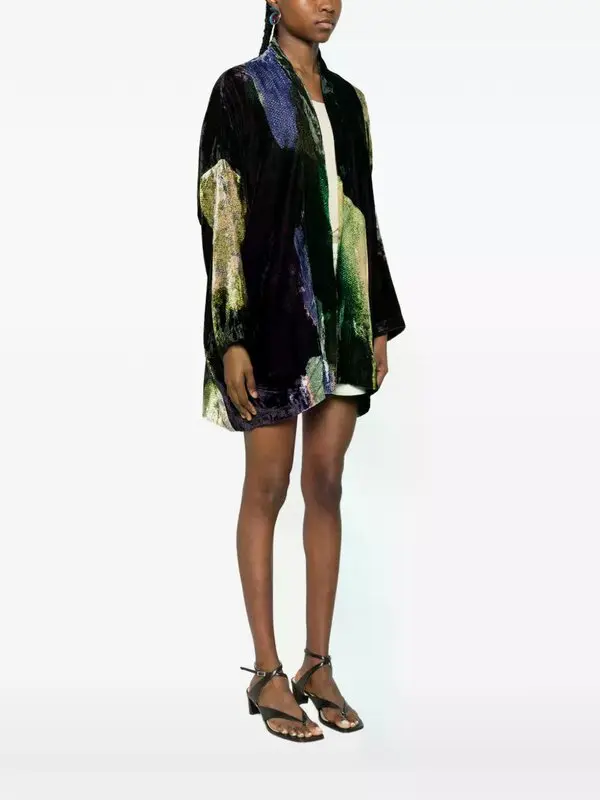 RAGA Velvet-effect Long-sleeve Jacket