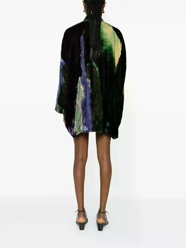 RAGA Velvet-effect Long-sleeve Jacket