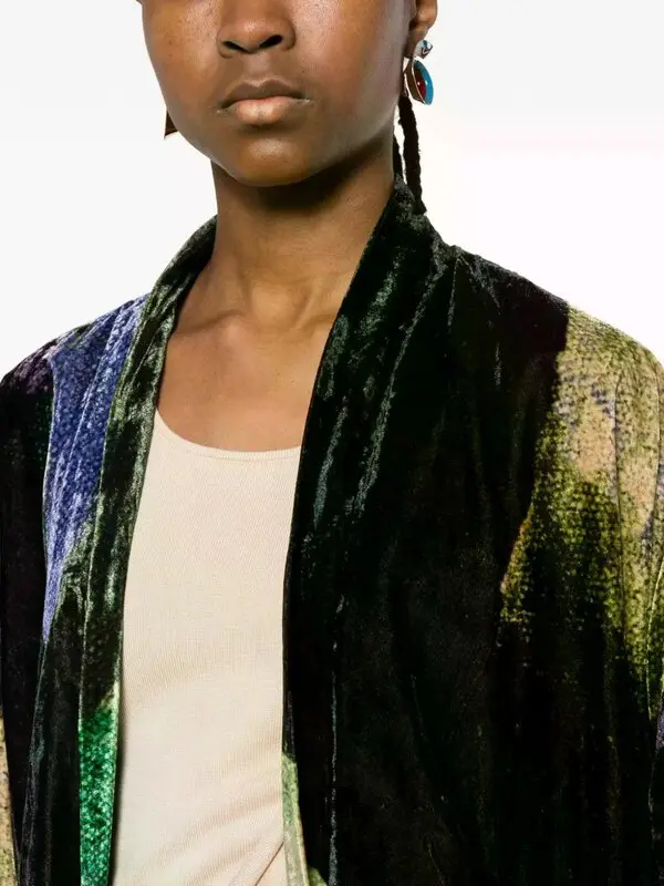 RAGA Velvet-effect Long-sleeve Jacket