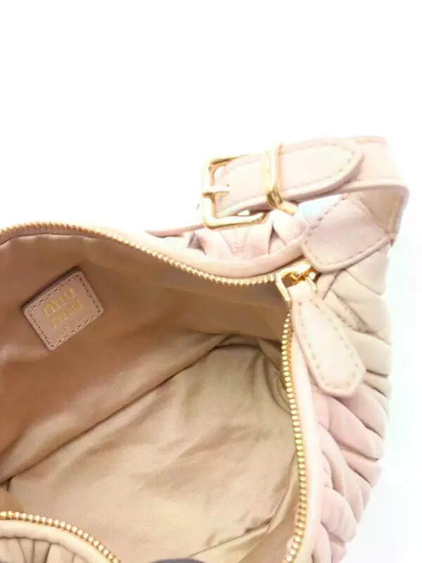 Miu Miu Matelassé Leather Shoulder Bag - Neutrals