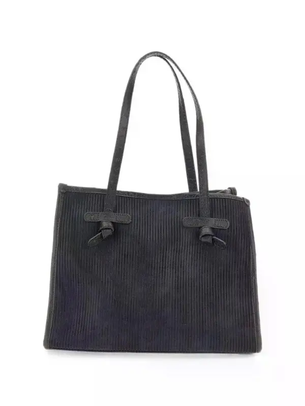 MARCELLA CLUB Ribbed Suede Tote Bag - Blue
