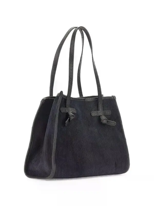 MARCELLA CLUB Ribbed Suede Tote Bag - Blue
