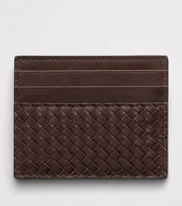 Prada Leather Woven Card Holder