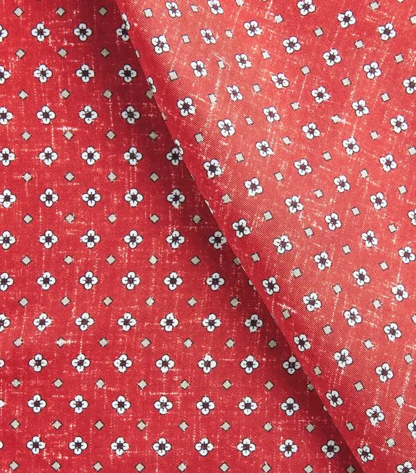 Isaia Geometric Print Pocket Square - Blue