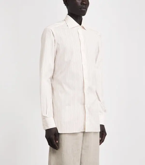Isaia Cotton Stripe Mix Shirt