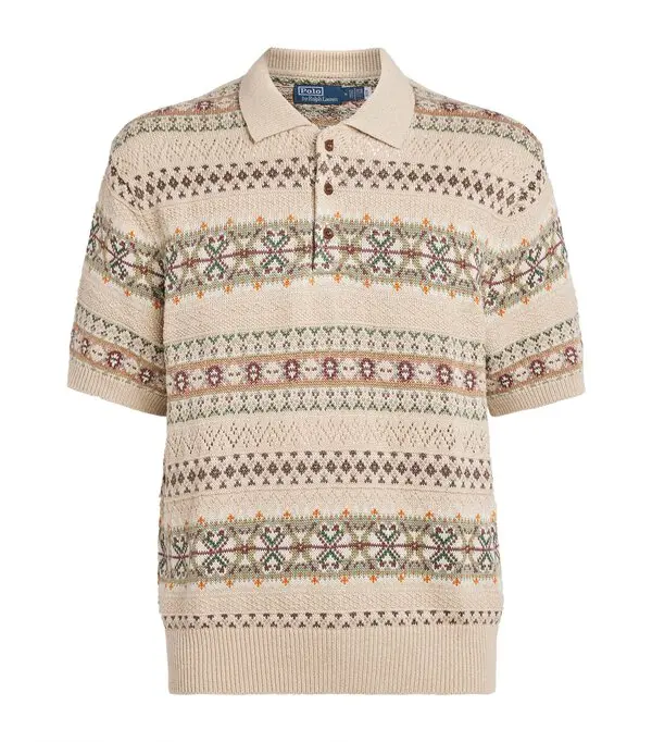 Polo Ralph Lauren Linen-cotton Fair Isle Polo Sweater