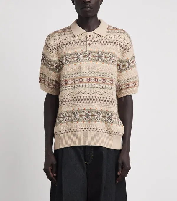 Polo Ralph Lauren Linen-cotton Fair Isle Polo Sweater