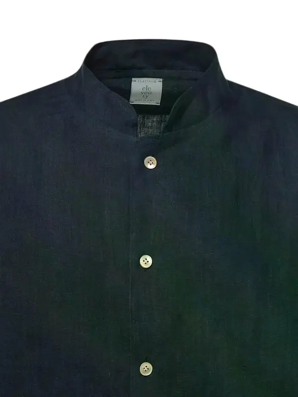 Eleventy Mandarin-collar Long-sleeve Shirt