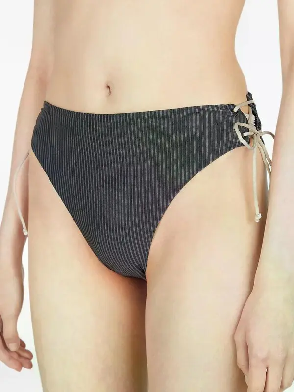 ST. AGNI Striped Self-tie Bikini Bottoms