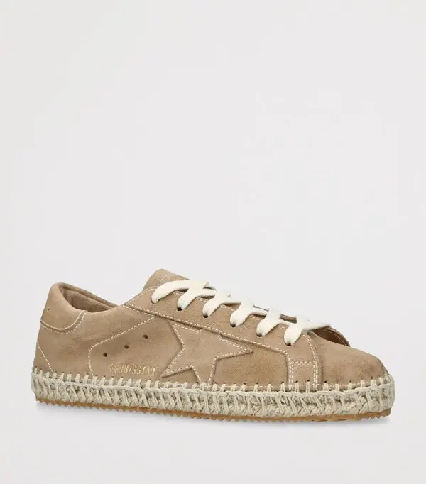GOLDEN GOOSE Suede Super-star Low Top Sneakers With Jute-effect Detailing
