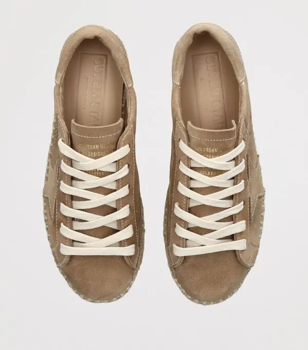 GOLDEN GOOSE Suede Super-star Low Top Sneakers With Jute-effect Detailing