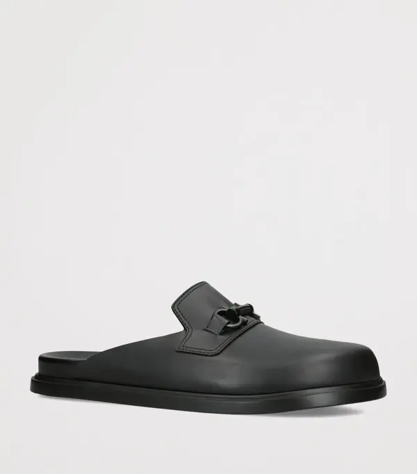FERRAGAMO Leather Gancini Mules