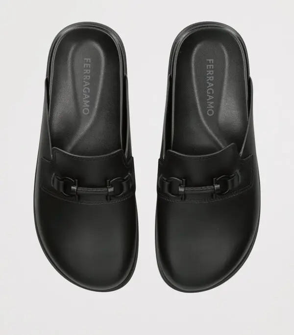 FERRAGAMO Leather Gancini Mules