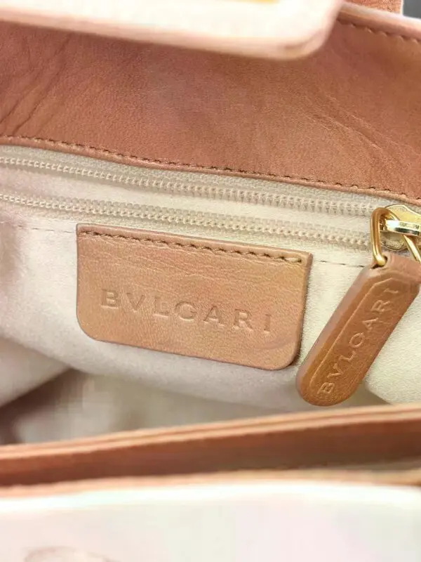 BVLGARI 2000s Two-way Leather-trim Handbag - Neutrals