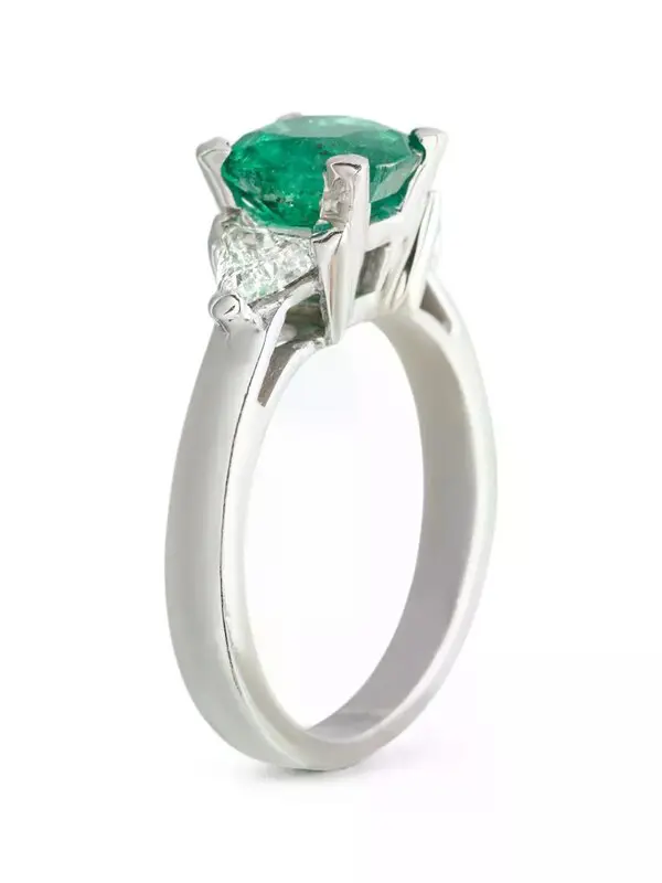 LB EXCLUSIVE Emerald And Diamond Ring - Silver
