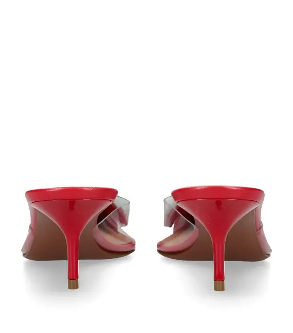 Alaïa Leather & Pvc Bloom Mules 55 - Red