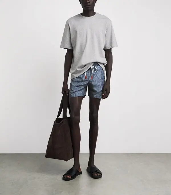 Isaia Printed Technical Fabric Swim Shorts