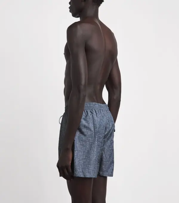 Isaia Printed Technical Fabric Swim Shorts