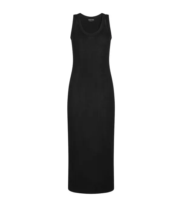 TOM FORD Scoop Neck Sequined Knit Maxi Dress - Black