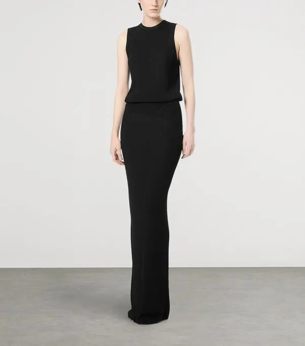 TOM FORD Micro-sequin Knitted Maxi Skirt - Black
