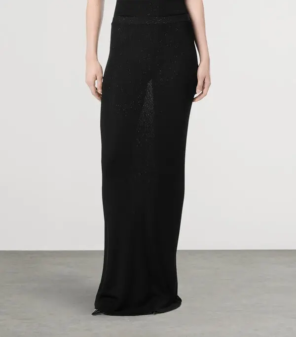 TOM FORD Micro-sequin Knitted Maxi Skirt - Black