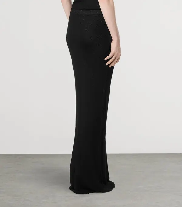 TOM FORD Micro-sequin Knitted Maxi Skirt - Black