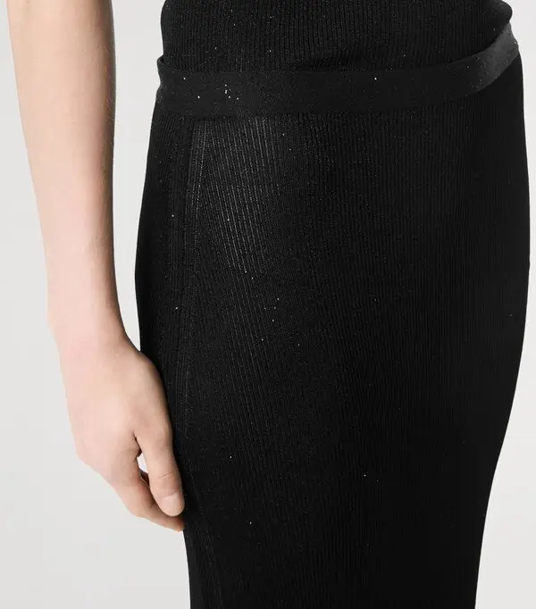 TOM FORD Micro-sequin Knitted Maxi Skirt - Black