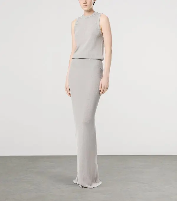 TOM FORD Knitted Micro-sequin Maxi Skirt - Silver