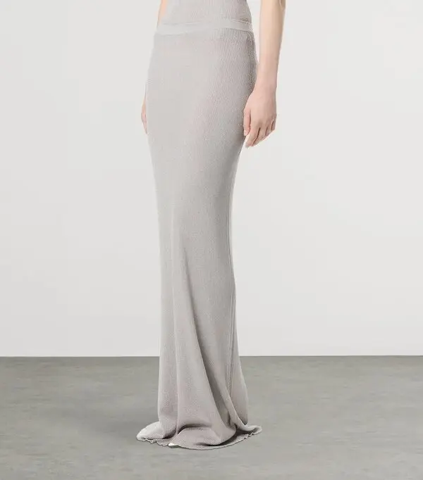 TOM FORD Knitted Micro-sequin Maxi Skirt - Silver