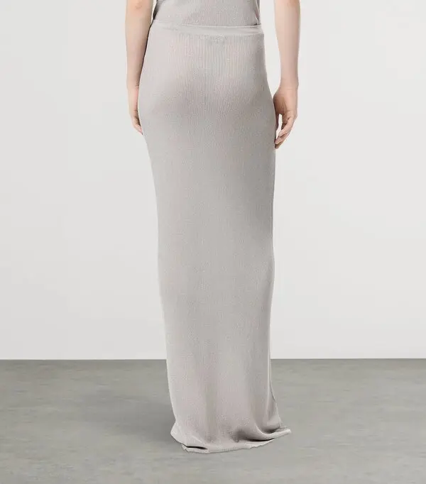 TOM FORD Knitted Micro-sequin Maxi Skirt - Silver